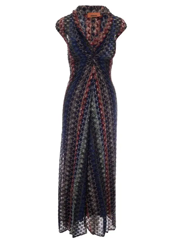 Missoni Sleeveless Draped Maxi Dress - Multi Dark Version