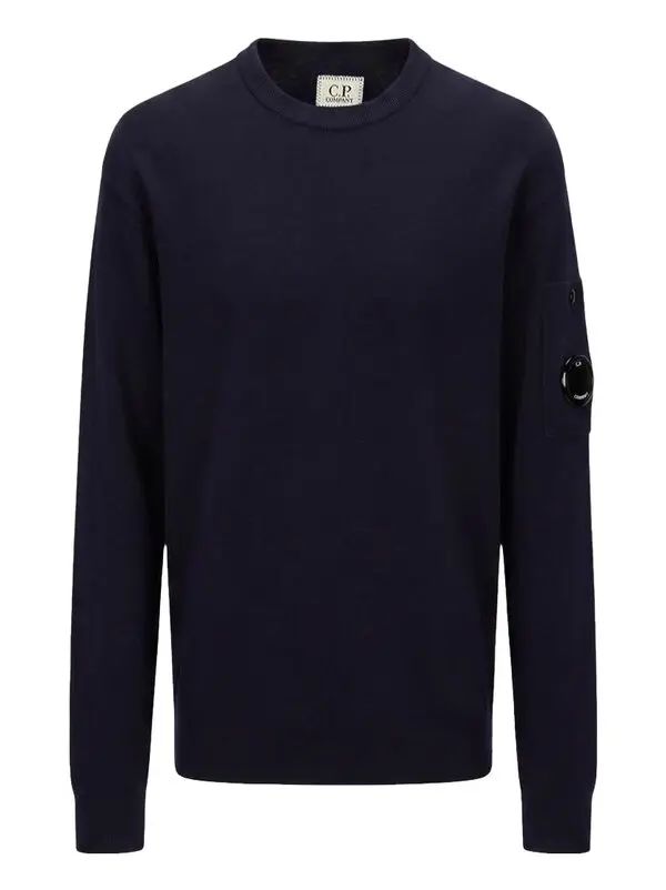 C.P. COMPANY Lens Detail Crewneck Sweater - Total Eclipse