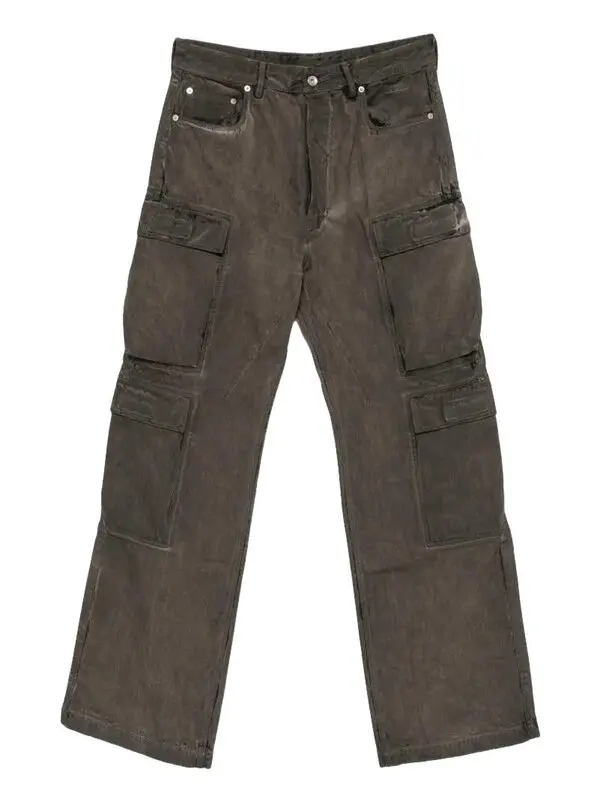 Rick Owens Low-rise Loose-fit Cargo Jeans - Grigio