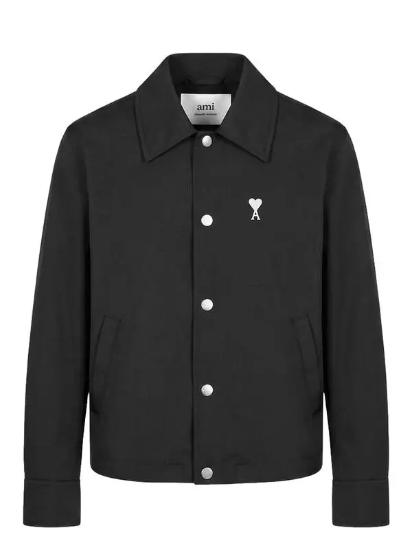 AMI Paris Buttoned Jacket With Classic Collar - Black
