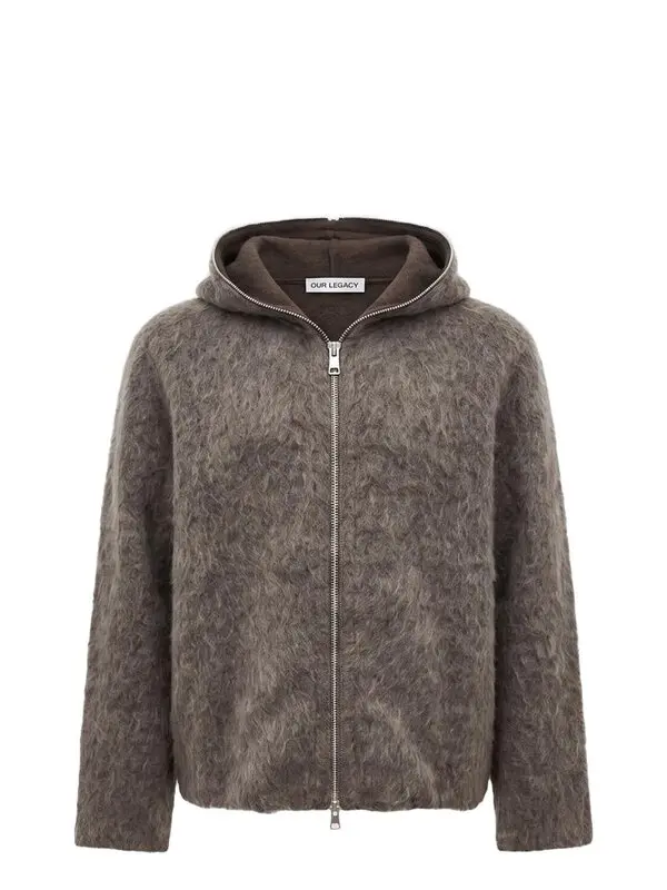 Our Legacy Full Zip Hooded Sweater - Mole Grey