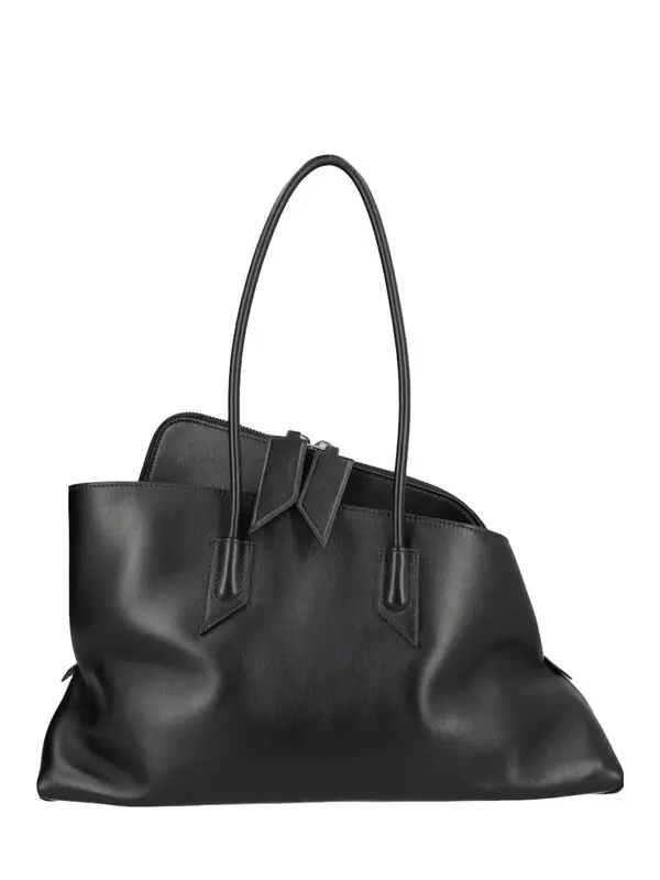 Attico Slouchy Leather Tote Bag - Black