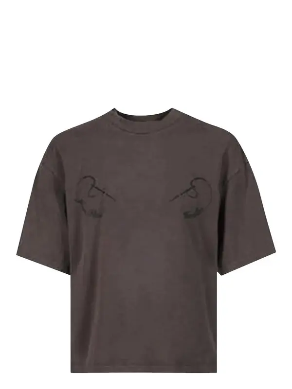 JEAN PAUL GAULTIER Oversized Graphic Cotton T-shirt - Darkgrey