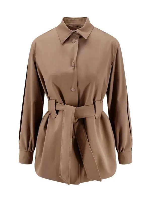 Max Mara Belted Wool Jacket - Hazelnut