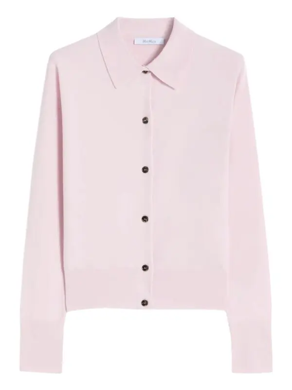 Max Mara Chic Ensemble" Wool Blend Cardigan - Pink
