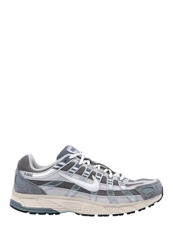 Nike P-6000 Running-inspired Low-top Sneakers With Breathable Mesh & Leather Overlays - Flat Pewter