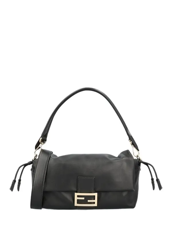 Fendi Medium Leather Shoulder Handbag - Nero