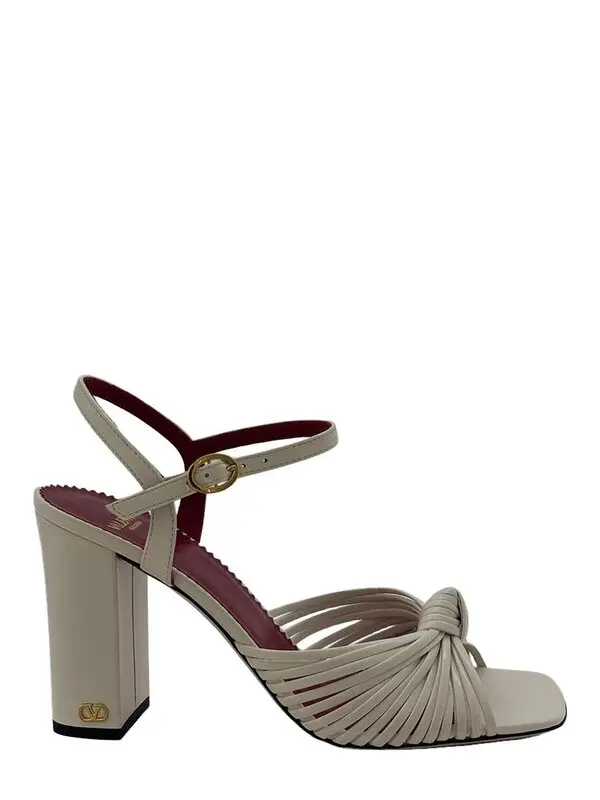 Valentino Garavani Strappy Knot Detail Heeled Sandals - Ivory