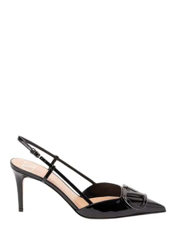 Valentino Garavani Patent Leather Pointed-toe Slingback Pumps - Nero