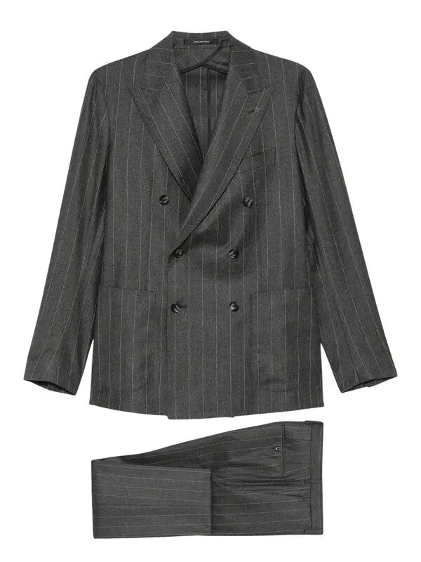 Tagliatore Pinstripe Double-breasted Suit - Grey