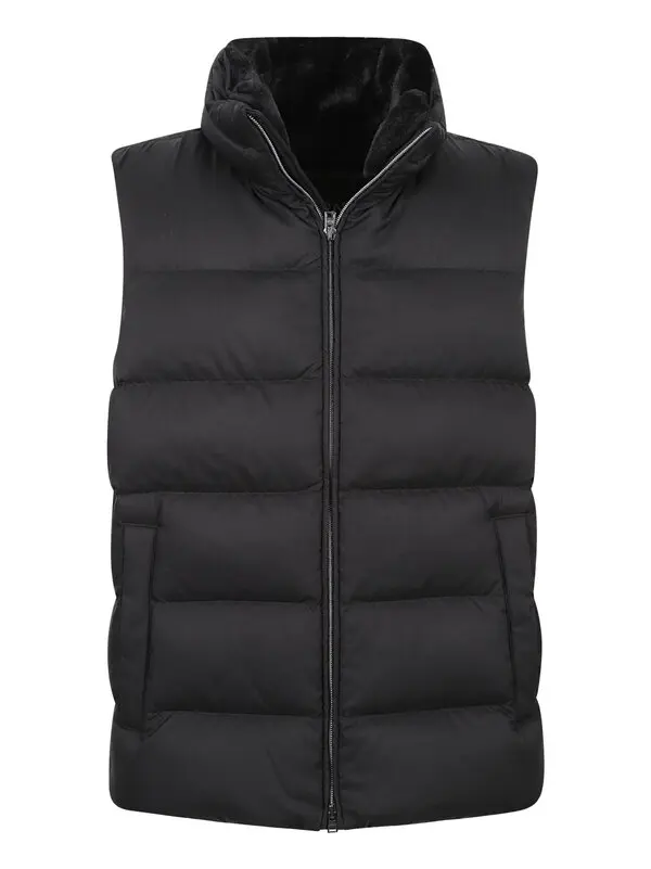 Herno Zip Up Puffer Vest - Nero