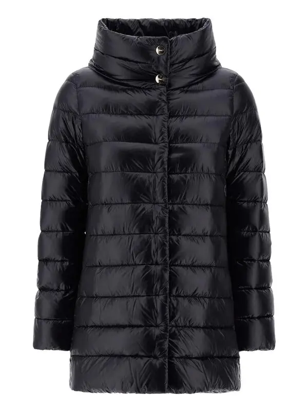 Herno Down Jacket With Stand Collar - Nero