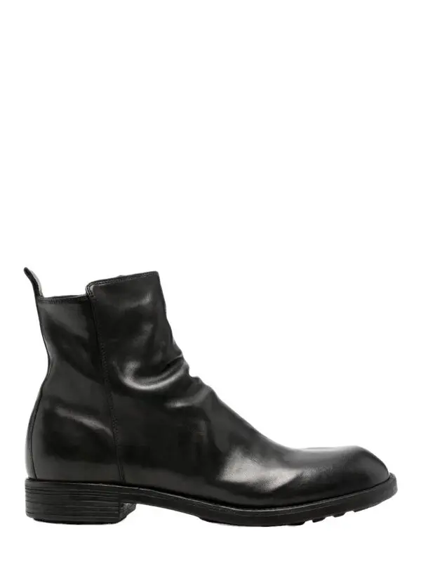 Officine Creative Leather Ankle Boots - Black