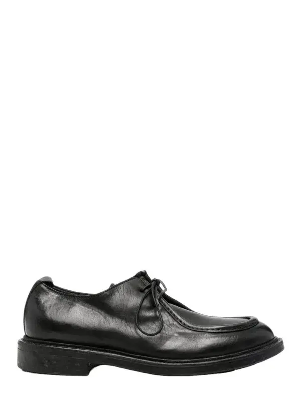 Moma Lace-up Leather Loafers - Black