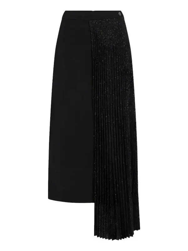 Karl Lagerfeld Asymmetric Sequin Skirt - Black