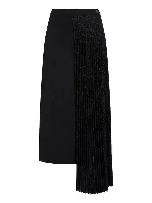 Karl Lagerfeld Asymmetric Sequin Skirt - Black