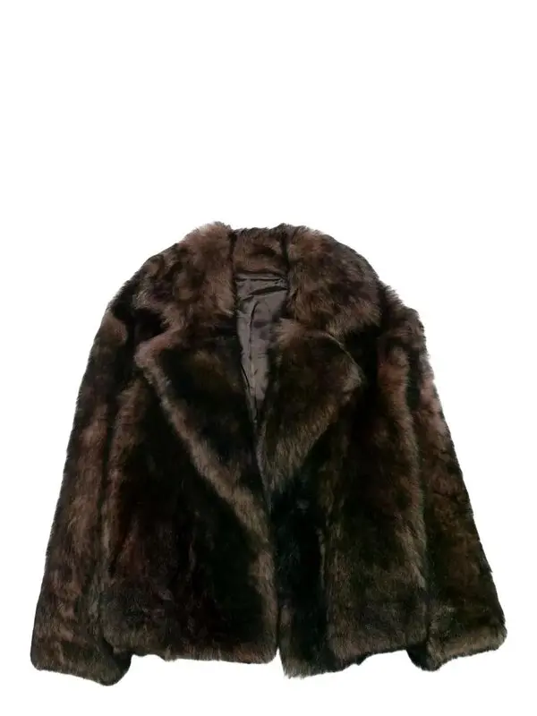 SALVATORE SANTORO Fur Jacket With Notched Lapels - Brown