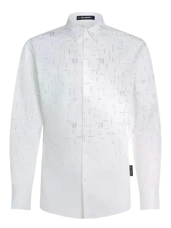 Karl Lagerfeld Monogram Rhinestone Shirt - White