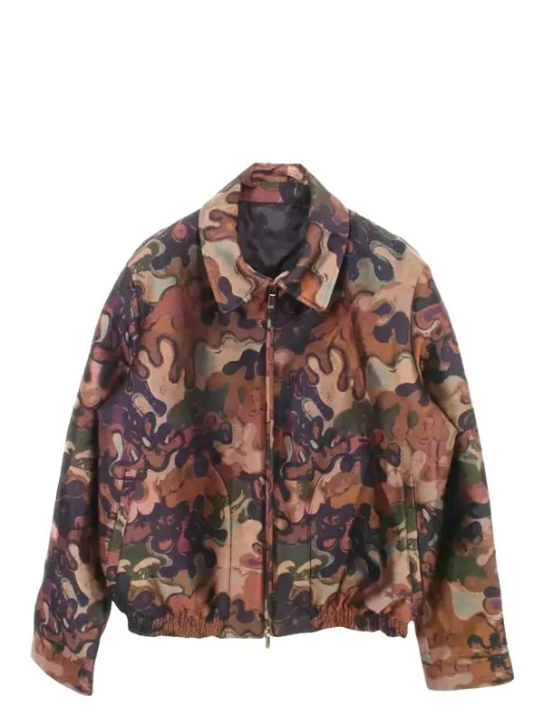 Dior X Peter Doig Camouflage Print Bomber Jacket - Brown
