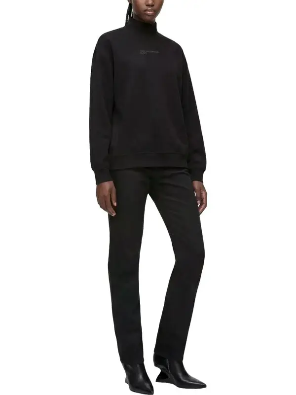 Karl Lagerfeld High-rise Straight Coated Jeans - Black
