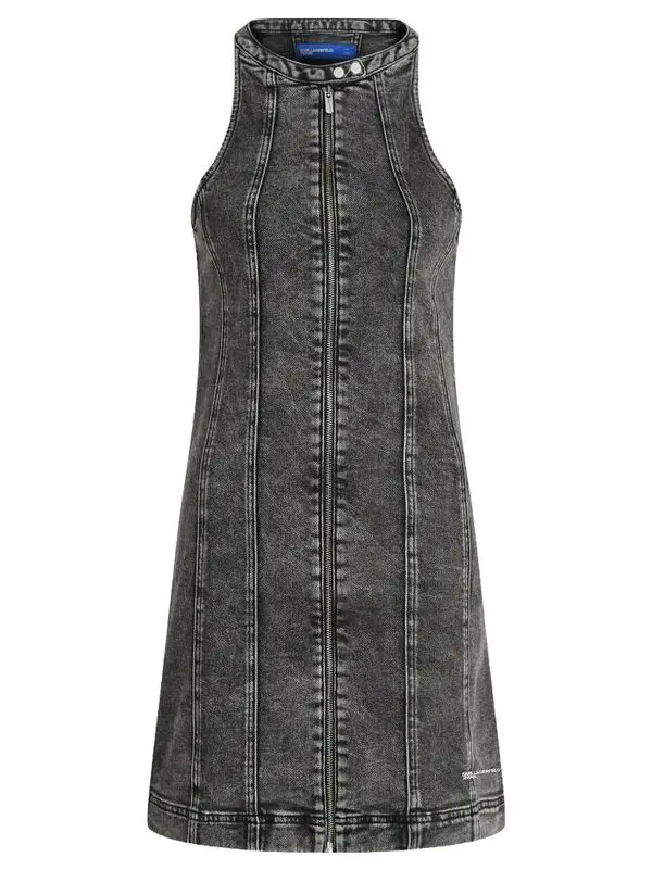 Karl Lagerfeld Sleeveless Zip-up Mini Dress - Grey