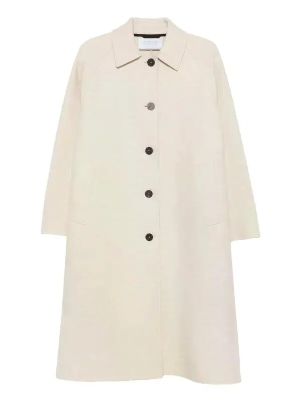 Harris Wharf London Button-fastening Raglan-sleeve Coat - Neutrals