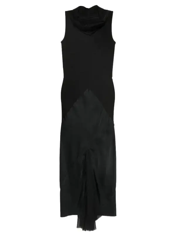 Rick Owens Sleeveless Cowl Neck Midi Dress - Black