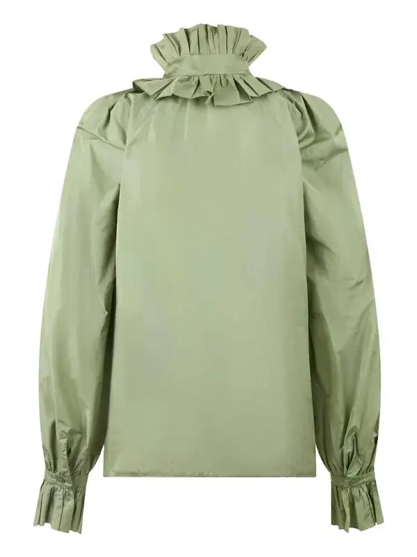 Alberta Ferretti Ruffled High-neck Blouse - Green