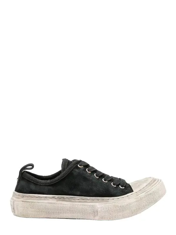 ANN DEMEULEMEESTER Distressed Effect Lace-up Sneakers - Black