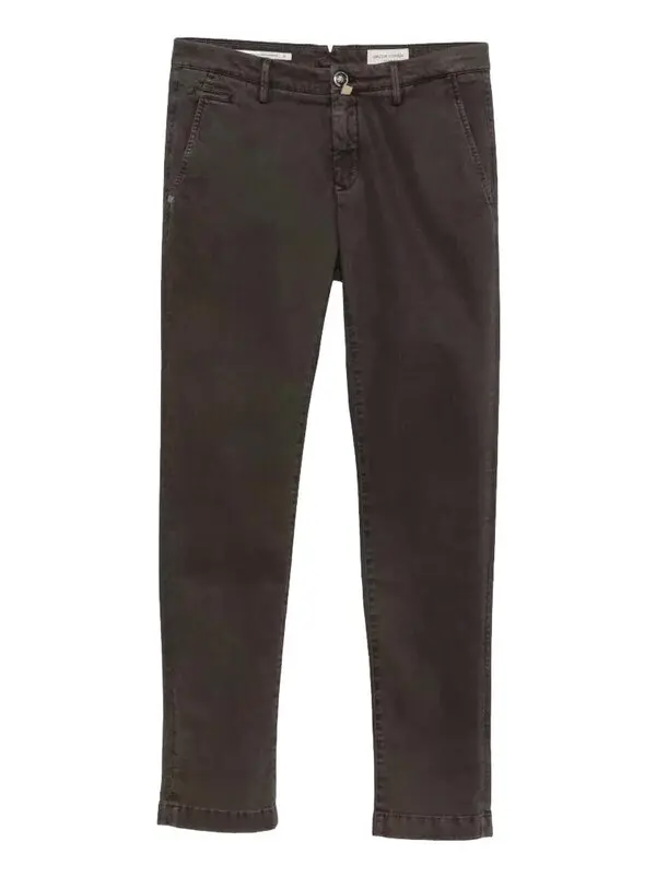 Jacob Cohen Logo-patch Straight-leg Trousers - Brown