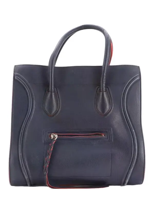 Celine Grainy Leather Medium Tote Bag - Blue