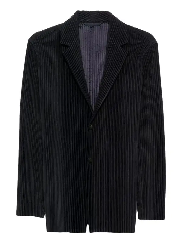 Issey Miyake Pleated Notch-lapel Blazer - Blue
