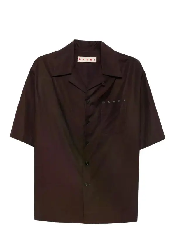 Marni Logo-print Short-sleeve Shirt - Brown