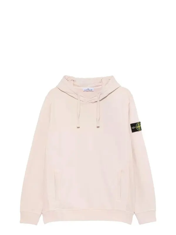 Stone Island Compass Patch Drawstring Hoodie - Pink