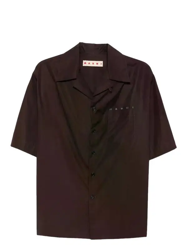 Marni Logo-print Short-sleeve Shirt - Brown