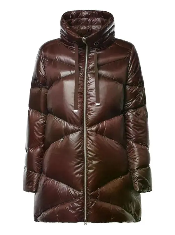 Herno Quilted Hooded Coat - Brown