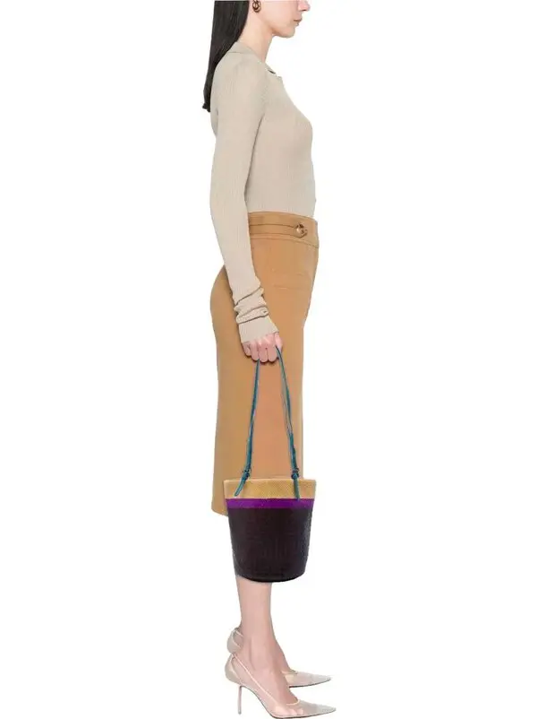 Bottega Veneta Woven Nappa Leather Bucket Bag - Brown