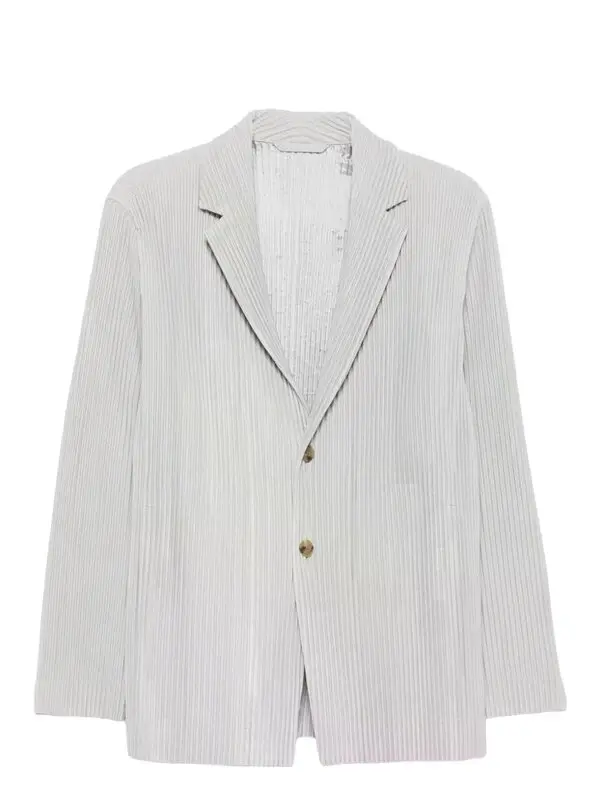 Issey Miyake Pleated Notched-lapel Blazer - Grey