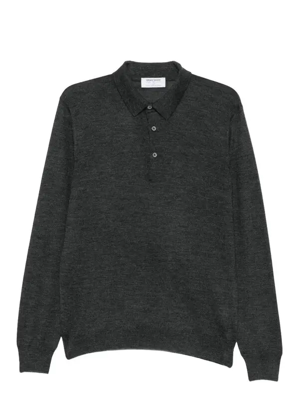 GRAN SASSO Button-fastening Polo Sweater - Grey