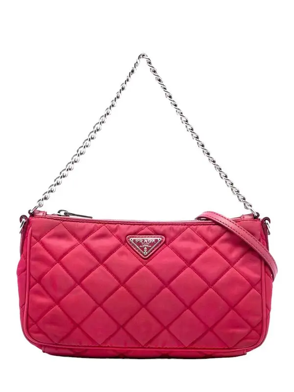 Prada Tessuto Quilted Satchel - Pink