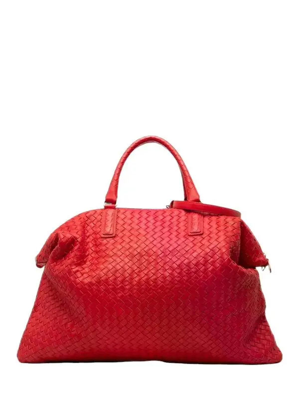 Bottega Veneta Maxi Intrecciato Nappa Convertible Satchel - Red