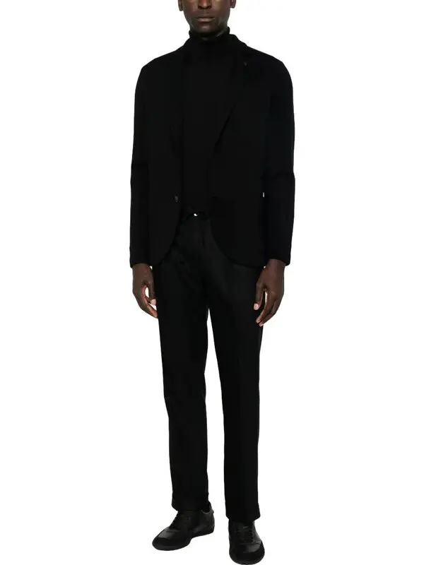 GRAN SASSO Wool Single-breasted Blazer - Black