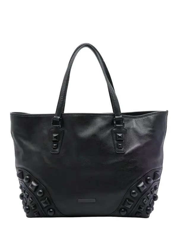 Burberry Large Studded Leather Tote Bag - Black
