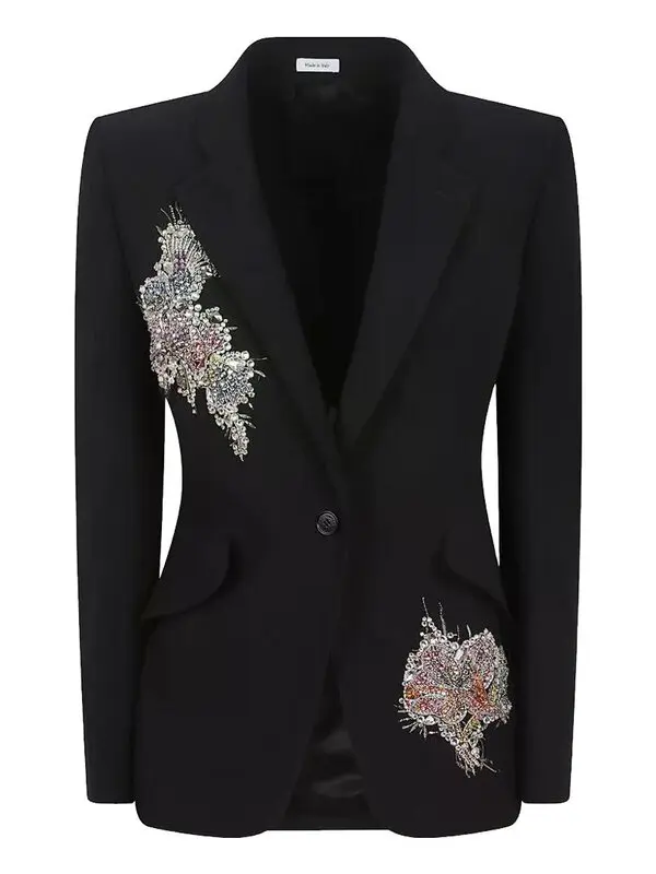 Alexander McQueen Embellished Blazer - Black
