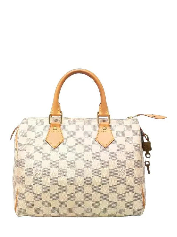 LOUIS VUITTON Damier Azur Speedy Boston Bag - White