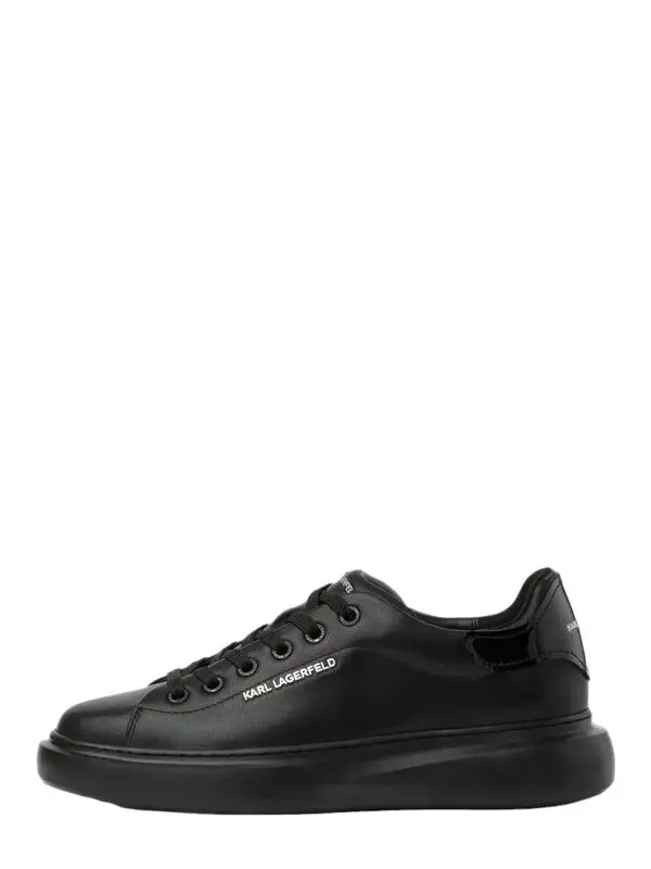 Karl Lagerfeld Leather Lace-up Sneakers - Black