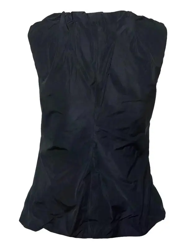 D&G PREOWNED D&g Ruched Zip-up Top - Black