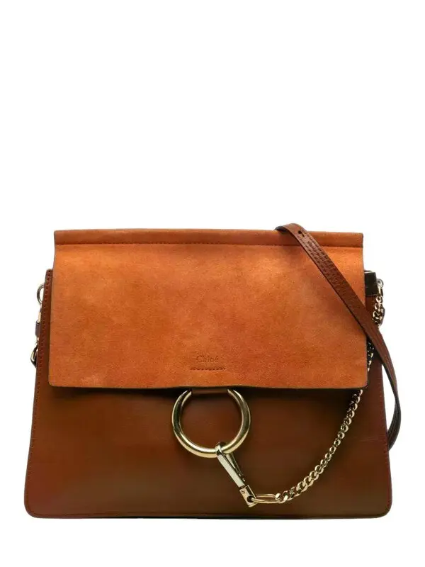 Chloé Medium Calfskin And Suede Faye Crossbody Bag - Brown