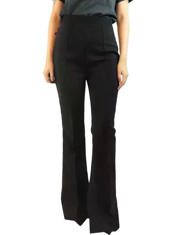Marni Flared High-waist Trousers With Pressed Crease - Black