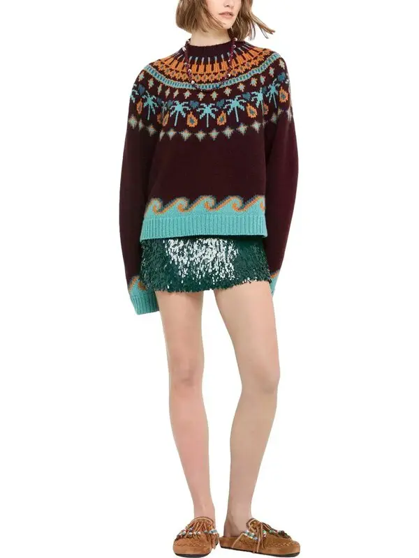 Alanui Virgin Wool Fair Isle Sweater - Red